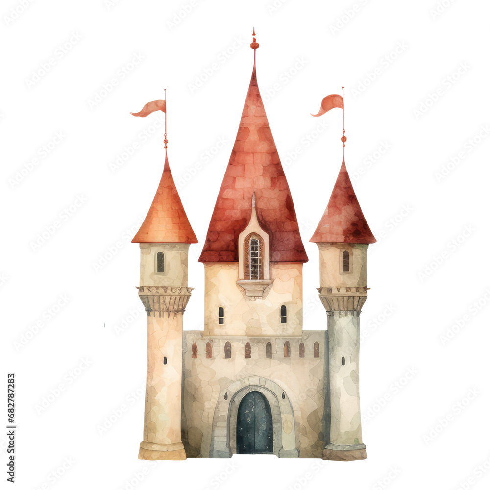 Watercolor Castle Clipart, Fairy Tale Princess Castle, Princess ...