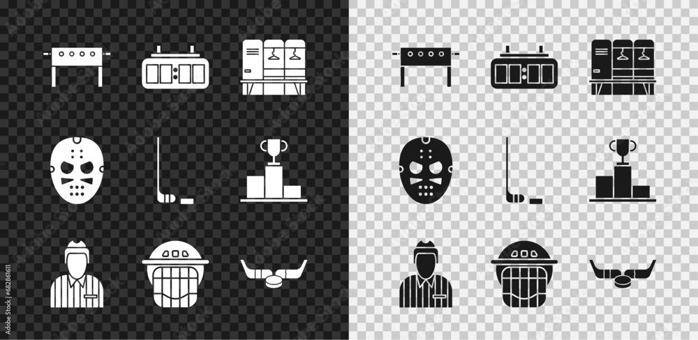 Set Hockey table, mechanical scoreboard, Locker changing room, judge ...