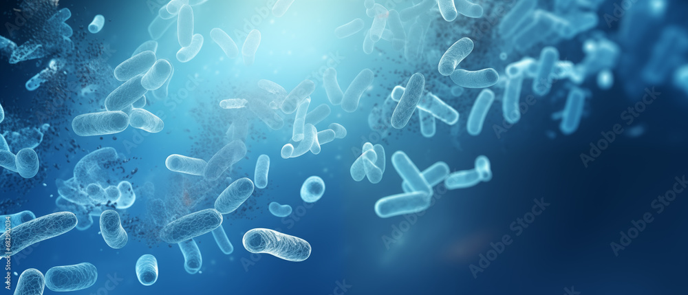 Bacteria on water background. Legionella pneumophila, a gram-negative ...