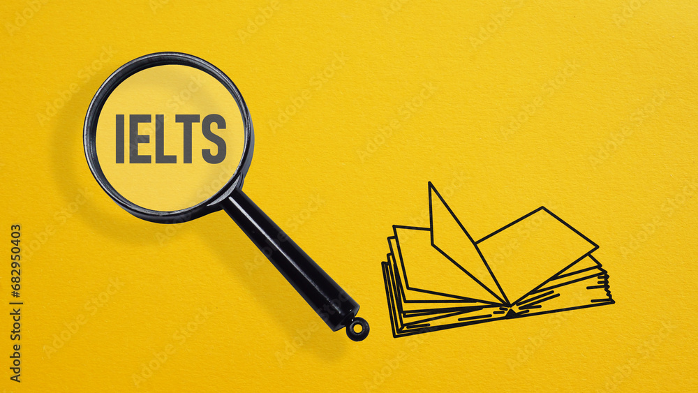 Word IELTS under magnifying glass. International English Language ...