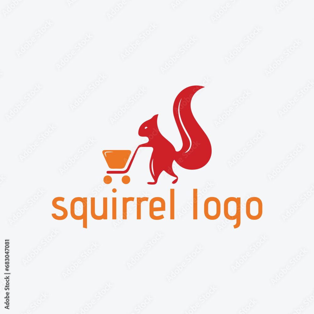 squirrel logo design vector format Stock Vector | Adobe Stock