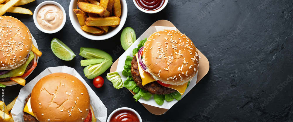 Healthy vs Unhealthy: A Visual Guide to Fast Food Choices Stock Photo ...