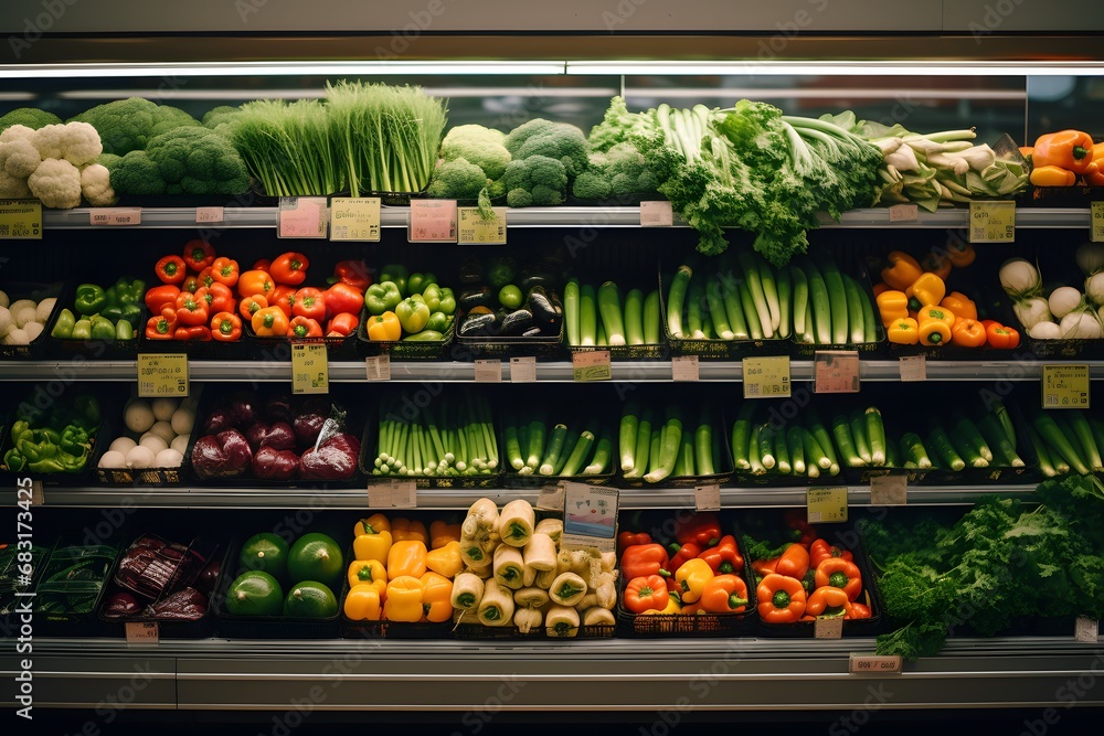 Assorted Fresh Vegetables on Display in a Local Grocery Store with ...