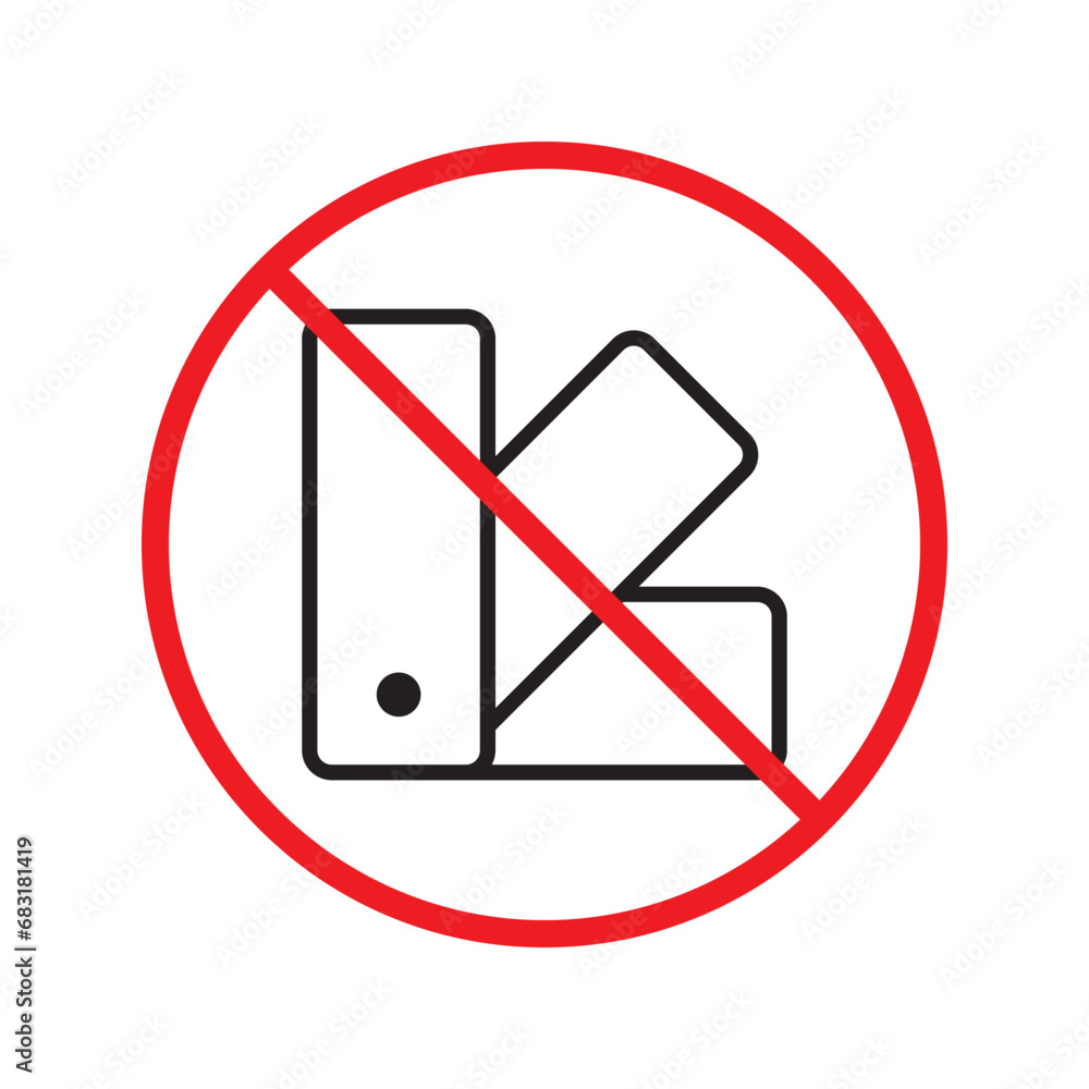 Vector de Stock Forbidden pantone vector icon. Warning, caution ...