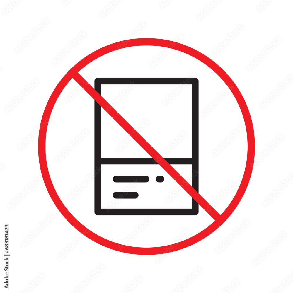 Forbidden pantone vector icon. Warning, caution, attention, restriction ...