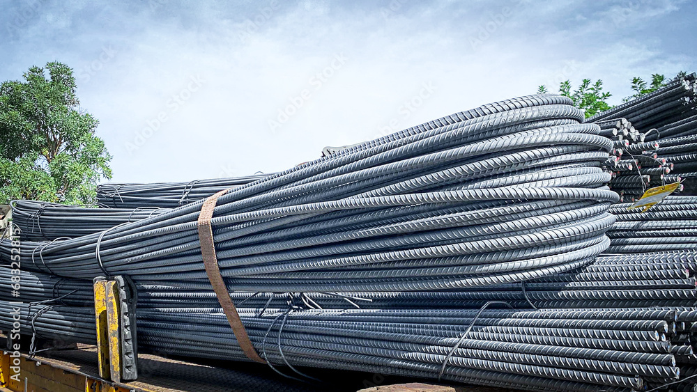 texture of steel deformed or bars background Deformed steel bars for ...