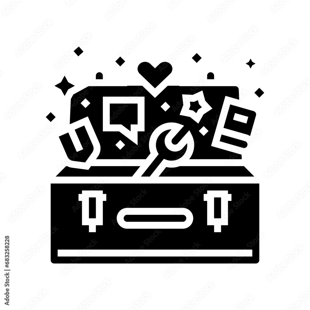 coping toolbox mental health glyph icon vector. coping toolbox mental ...