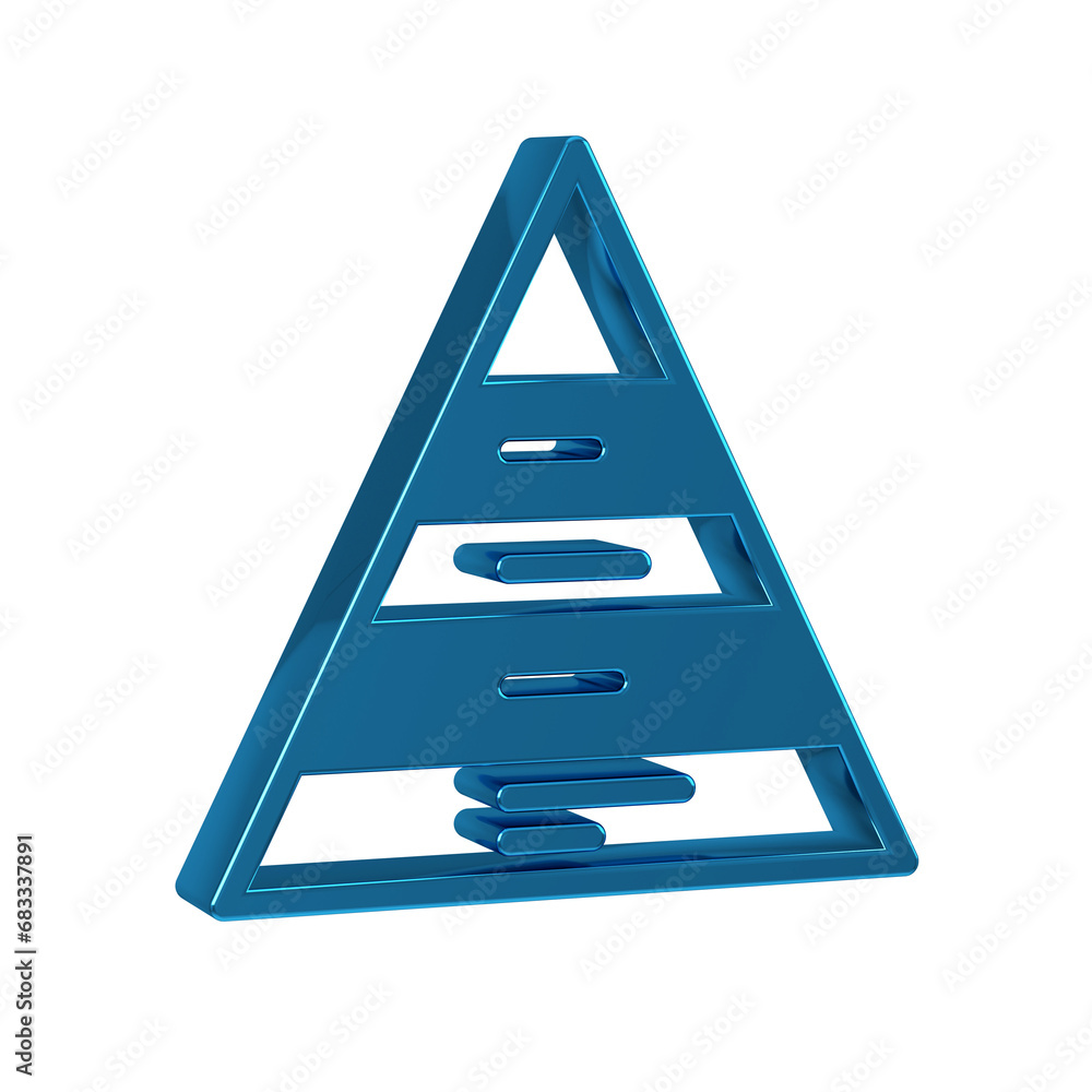Blue Business pyramid chart infographics icon isolated on transparent ...