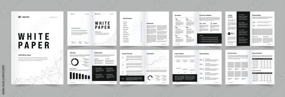 white paper or white paper layout design Stock Vector | Adobe Stock