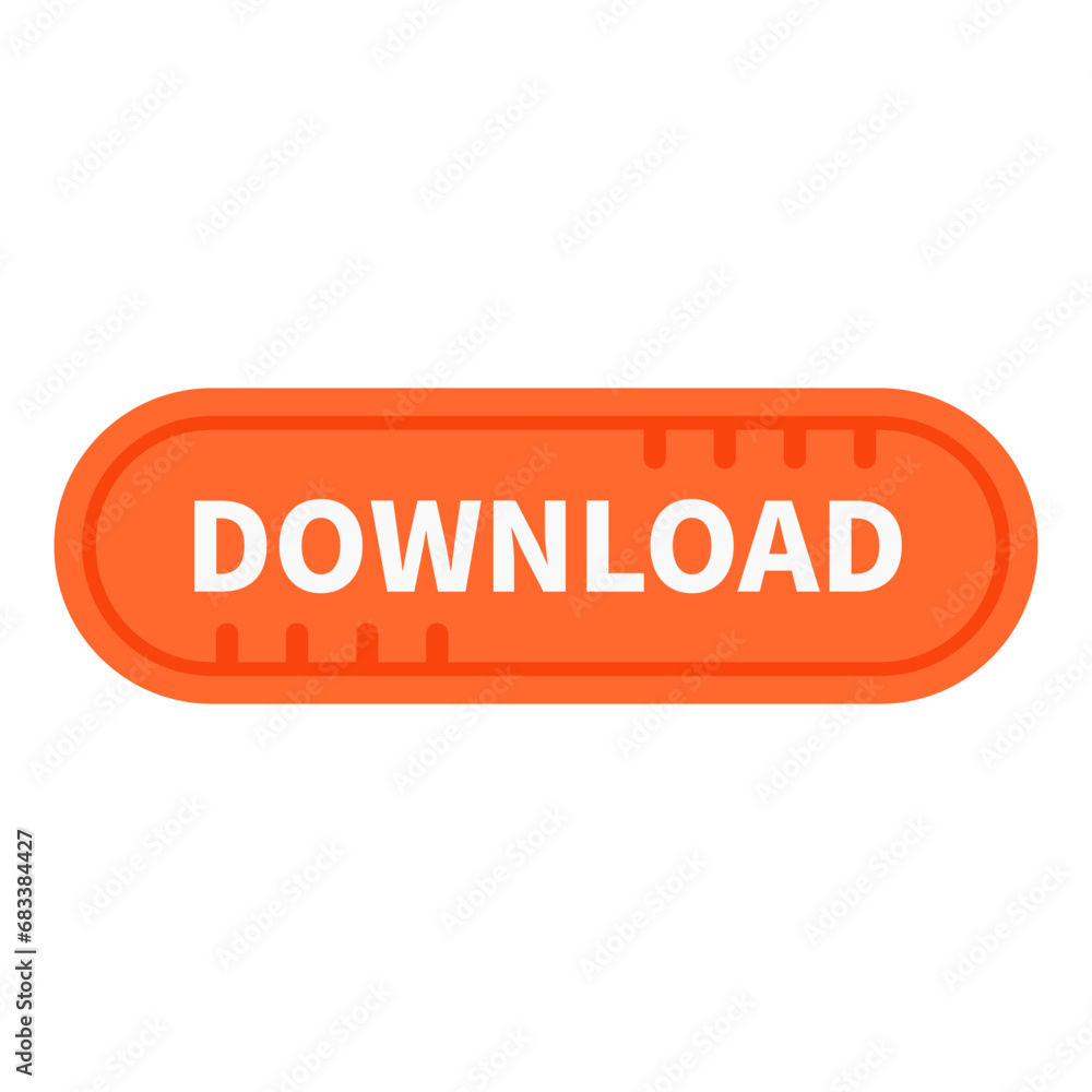 Download Button In Orange Rounded Rectangle Shape For Promotion Business Marketing Stock Vector ...