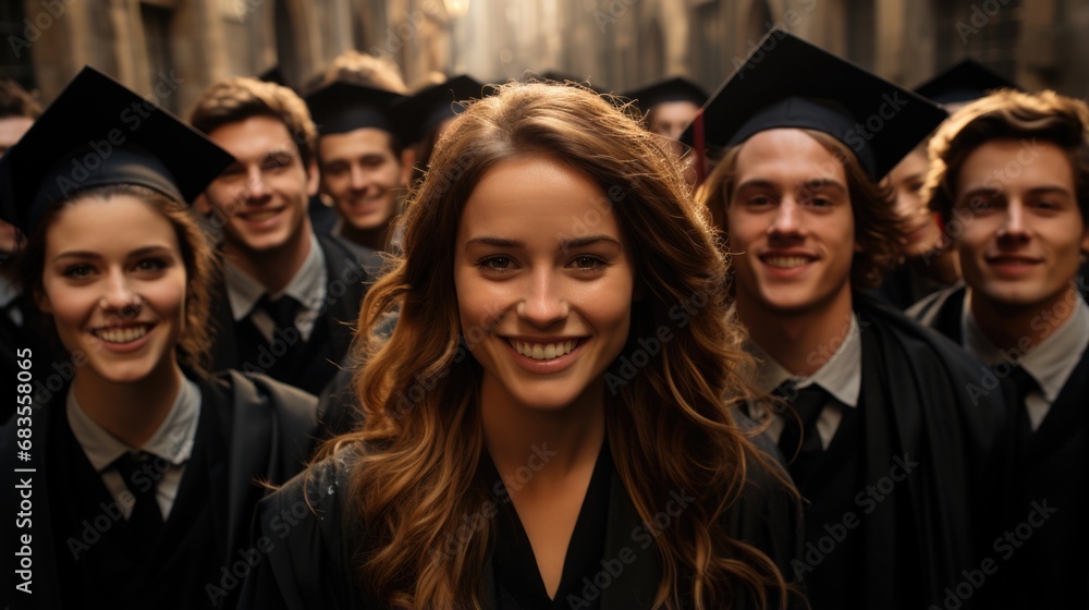 Happy time graduation, university institute school, graduation mantle ...