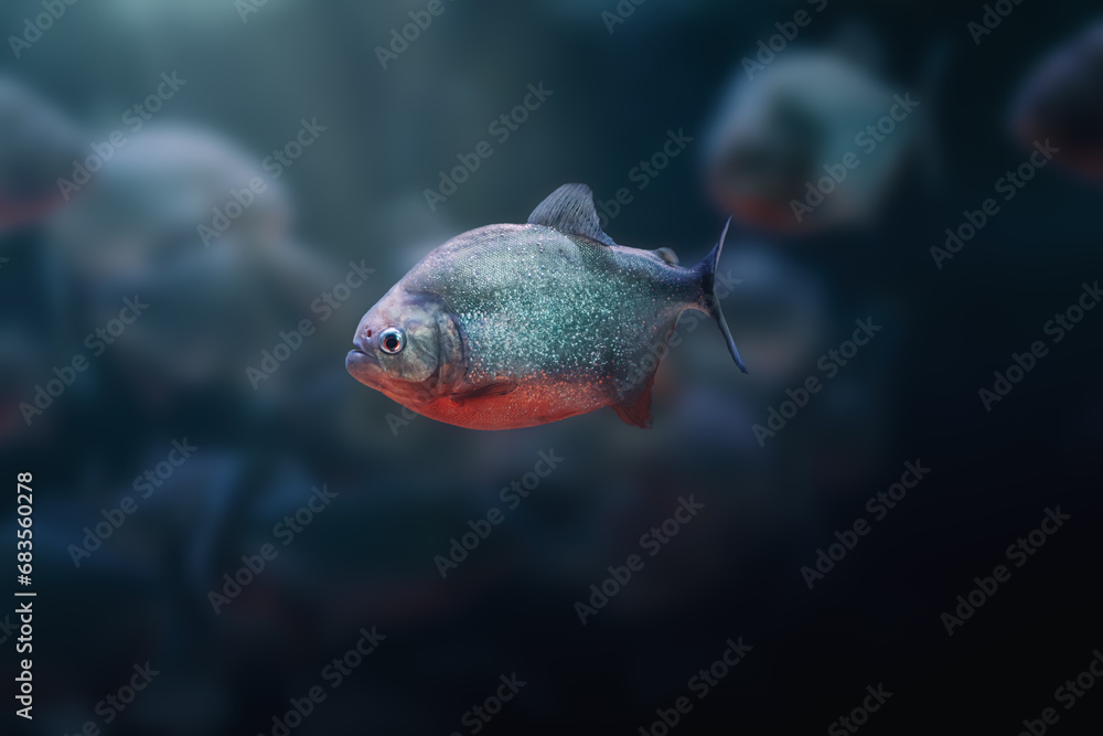 Red-bellied Piranha (Pygocentrus nattereri) - Carnivore freshwater fish ...