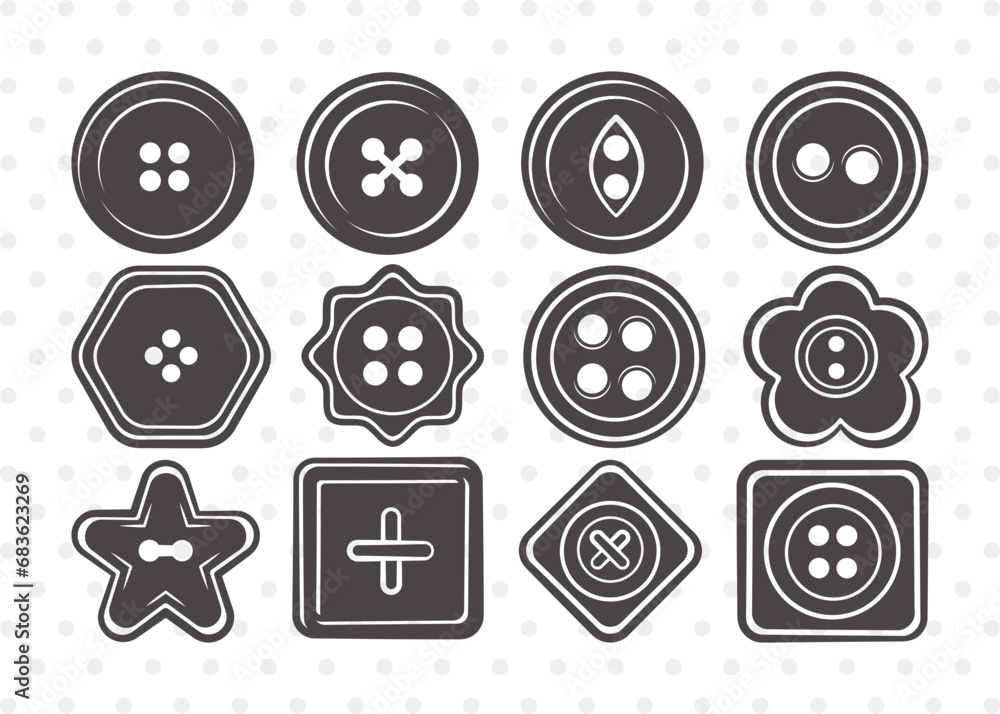 Sewing Button Clipart SVG Cut File | Button Svg | Craft Button Svg ...