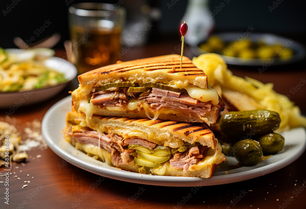 Foto de Stock Close-up of a single serving of an authentic Cuban ...