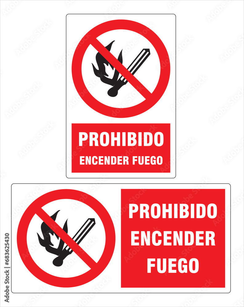 prohibido, no fumar, riesgo de incendio, fuego, prohibido llama ...