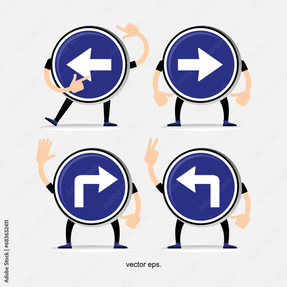illustration of cartoon traffic signs, cartoon traffic signs with ...