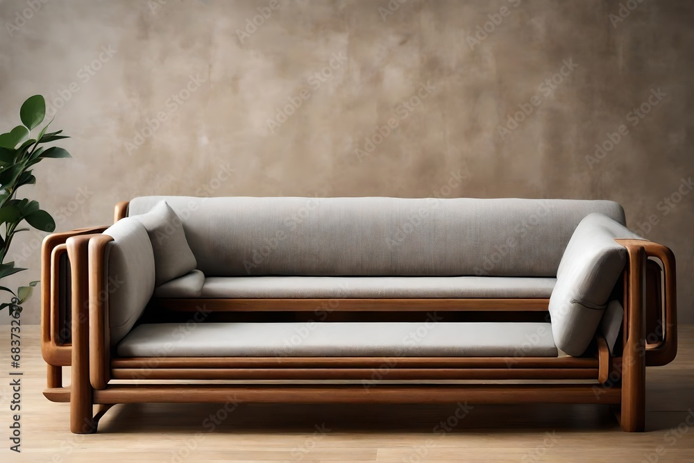 Design an image of a Korean Ondol sofa that harmonizes with its ...