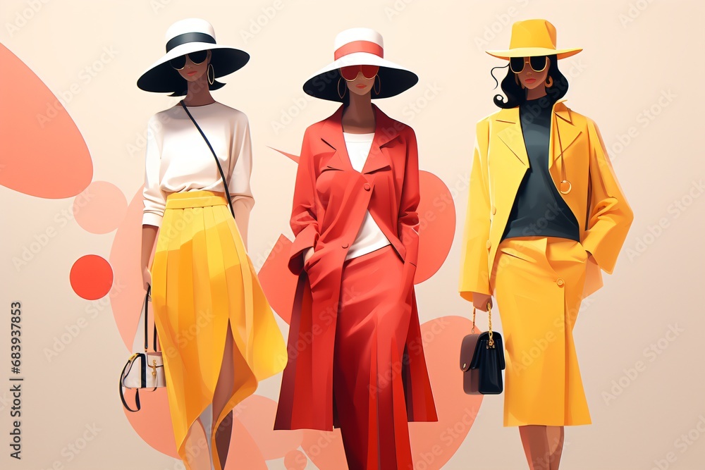 Cartoon illustration poster for a fashion show Stock Illustration ...