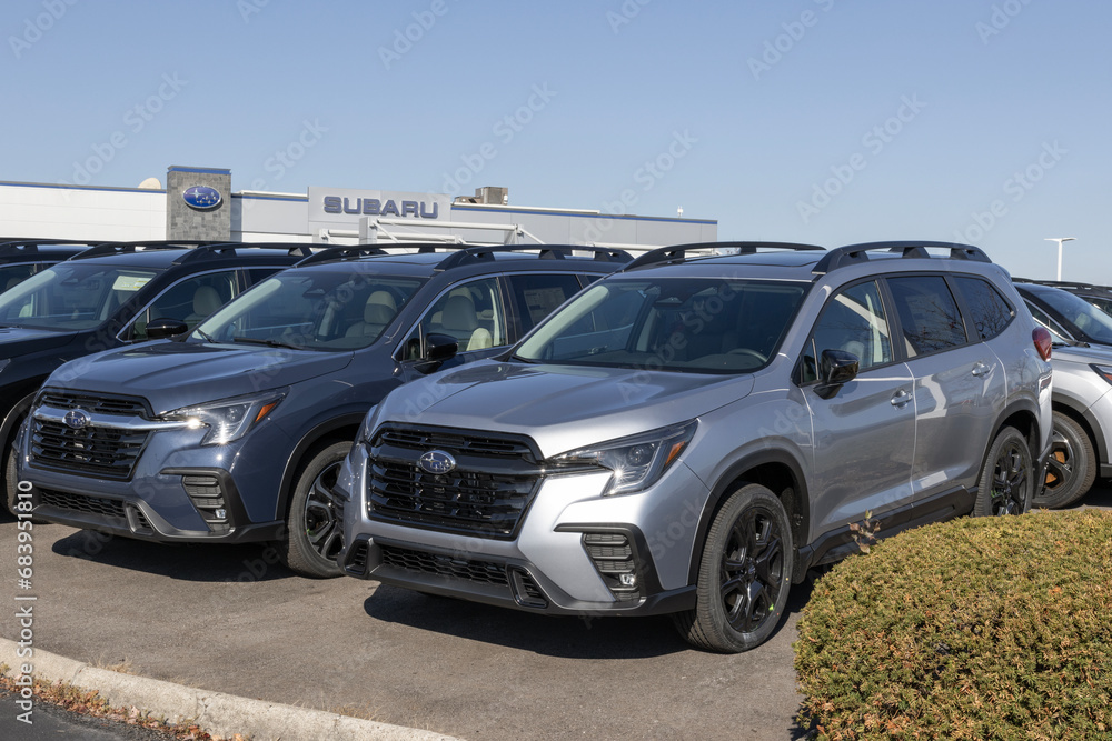 Subaru Ascent display at a dealership. Subaru offers the Ascent in Base ...