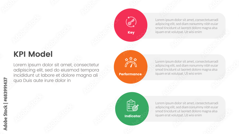 Stock-Vektorgrafik „kpi key performance indicator infographic 3 point ...