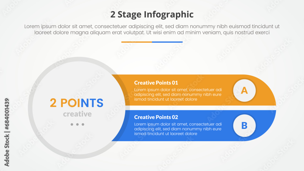 2 points stage template for comparison opposite infographic concept for ...