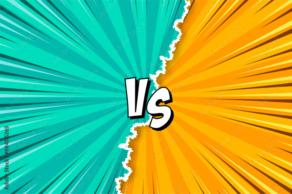 Cartoon comic background. Fight versus. Comics book colorful ...