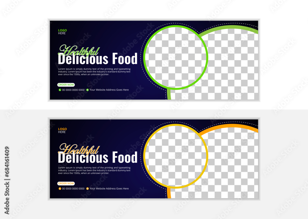 Modern Food Web Banner Design Template Stock Vector | Adobe Stock