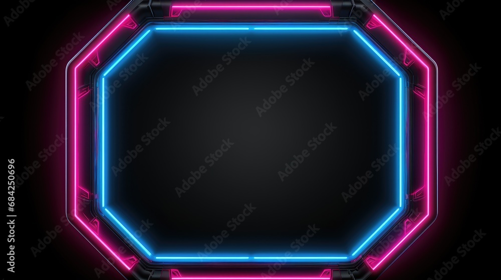 Abstract tech futuristic UI spaceship window display, HUD digital game border panel. Stock Photo ...