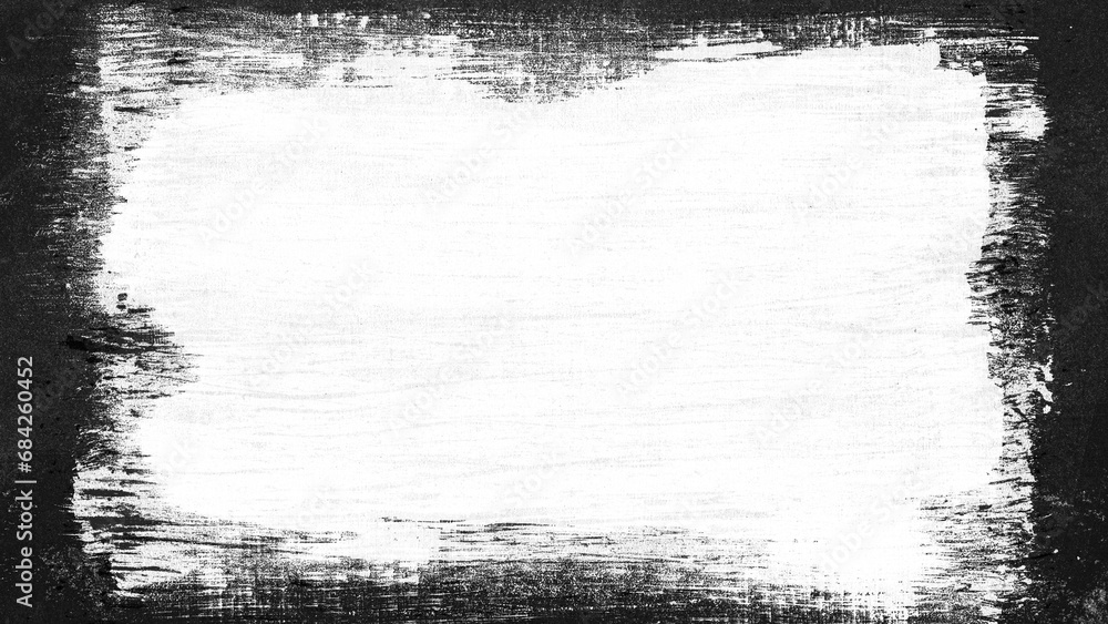 Rough grunge border overlay with paint roller marks and worn texture on ...