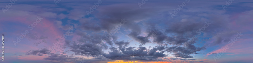 360 VR 2:1 equirectangular sunset sky background overlay. Ideal for 360 ...