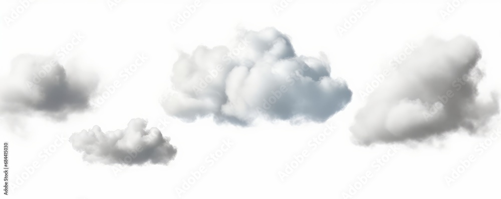 Beautiful realistic clouds freedom shapes clipart isolate backgrounds ...