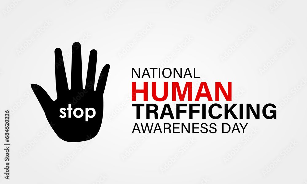 National Human Trafficking Awareness Day vector template. Shining a ...