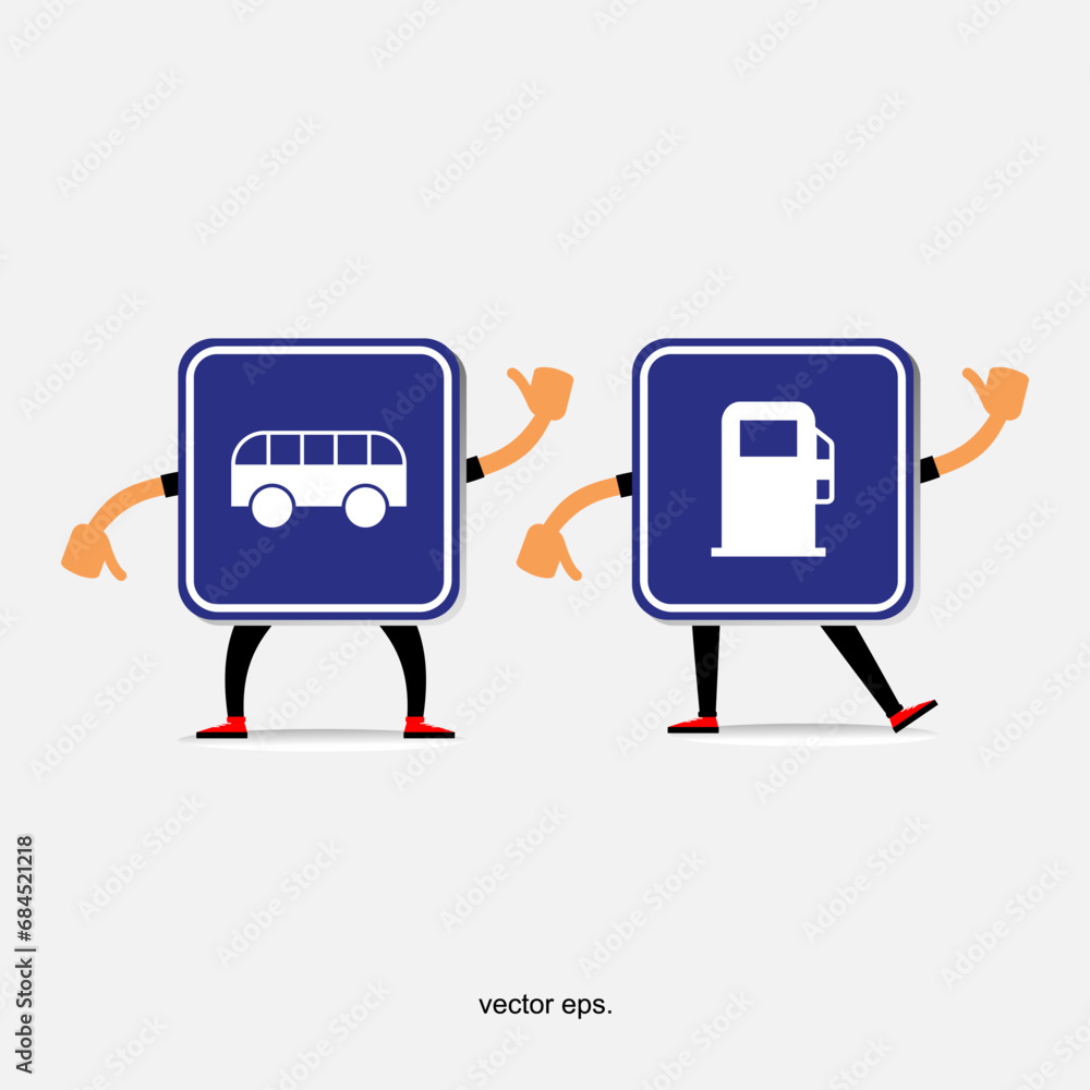 illustration of cartoon traffic signs, cartoon traffic signs with ...
