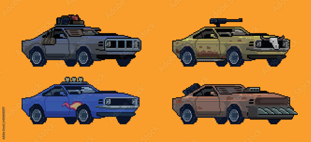 pixel art style illustration vector 8 bit 8-bit character set retro ...