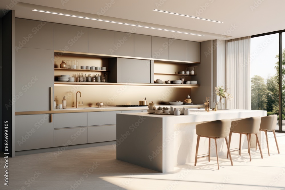 Modern and contemporary kitchen design with LED and sleek design ...