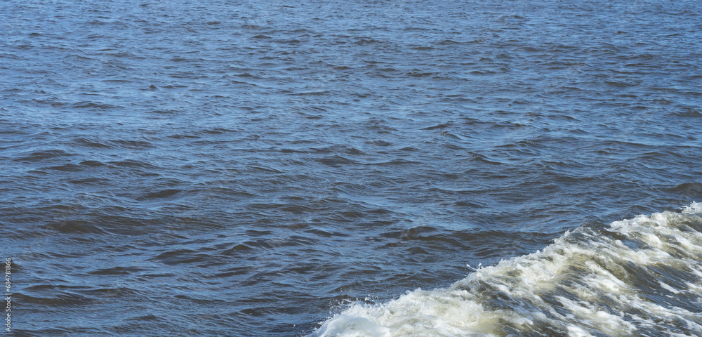 Choppy ocean surface texture with wave. Minimal blue water banner ...