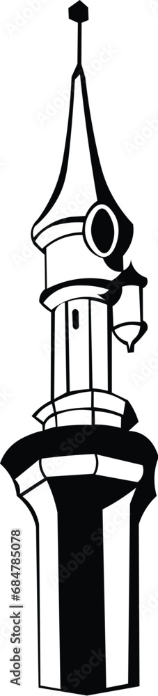 Cartoon Black and White Isolated Illustration Vector Of A Castle ...