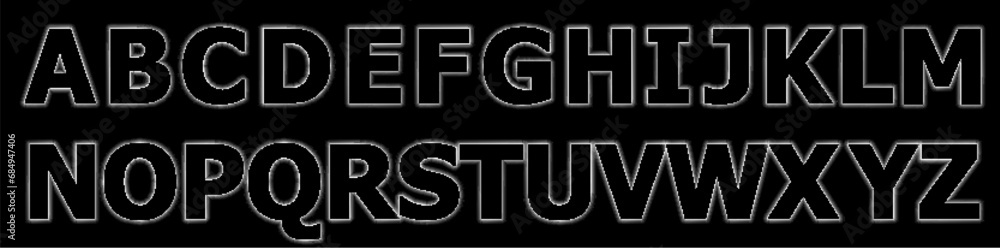 Realistic glowing neon alphabet. Neon font. English alphabet with neon ...