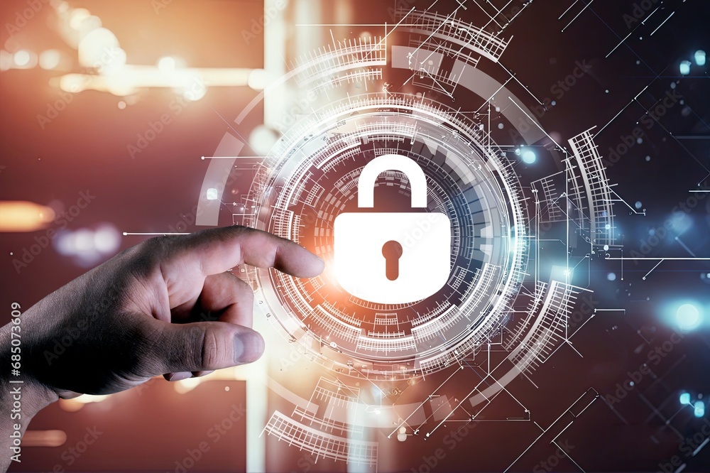 Digital identity concept. Fingerprint scanning, cyber security, AI ...