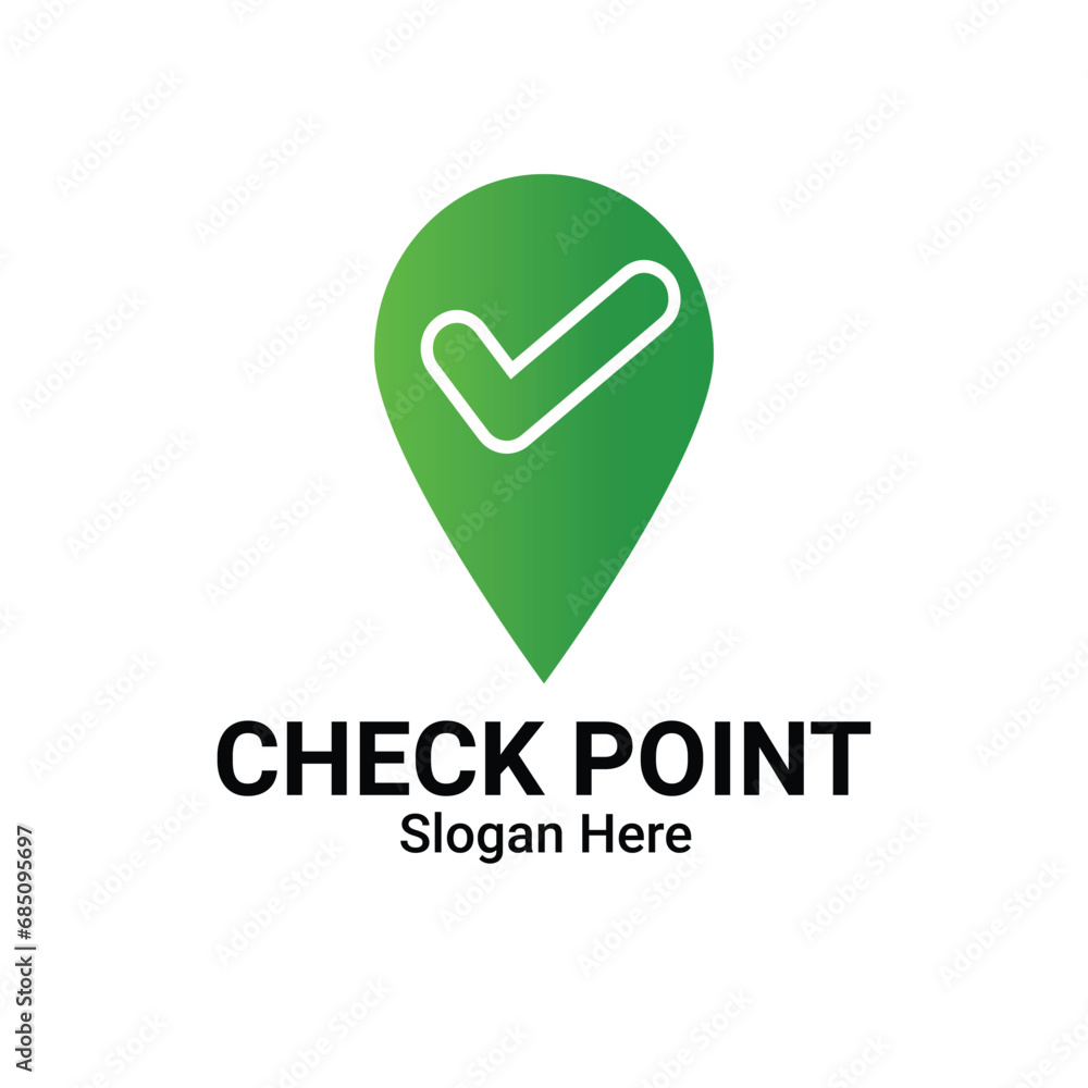 Geo Tag With Check Mark Or Location Point Logo Design. Check Place Logo ...