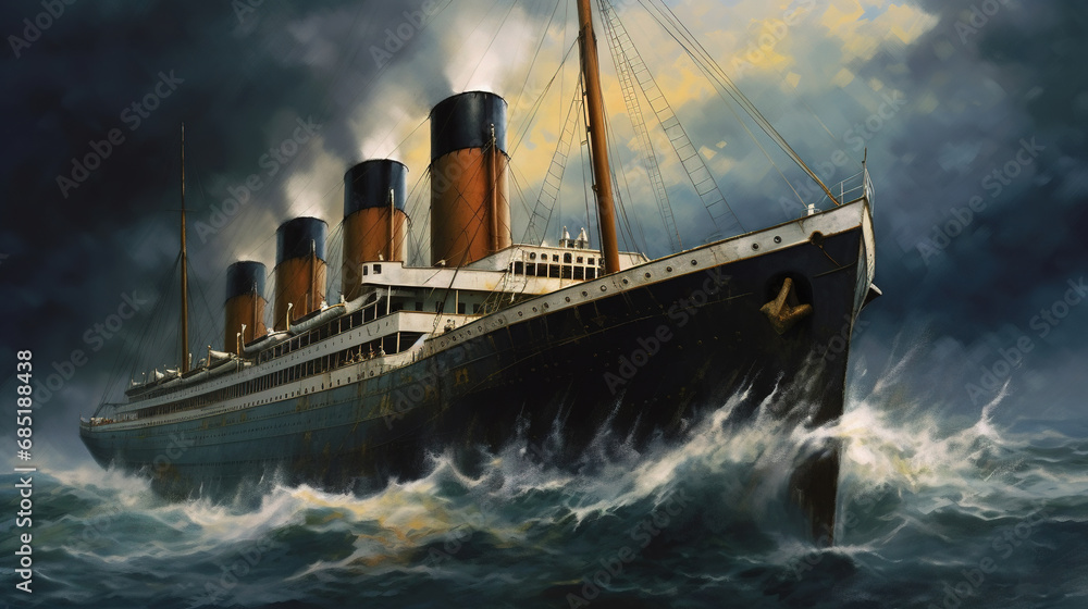 Front of Hull Ride the Wind And Waves Mysterious Stormy Sea The Titanic ...