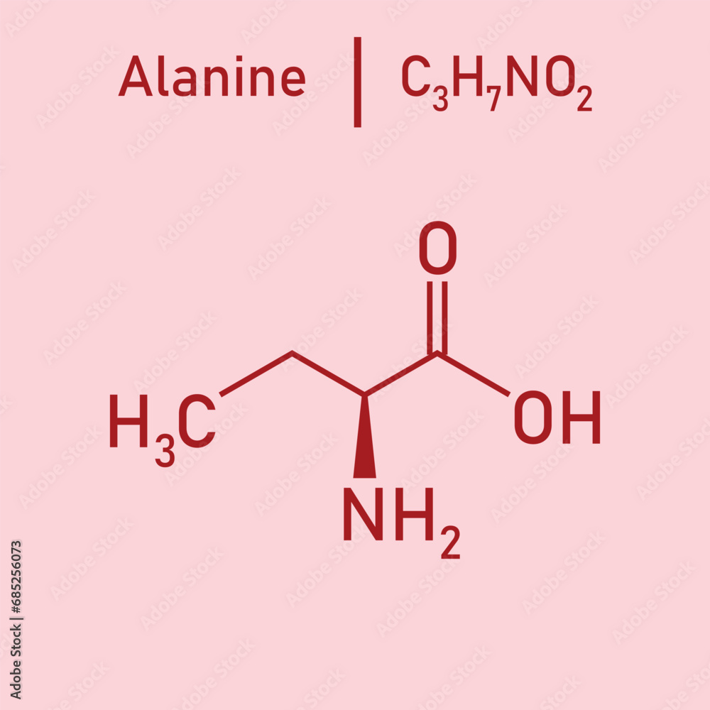 Vector de Stock Skeletal formula of L-alanine. Chemical structure of ...