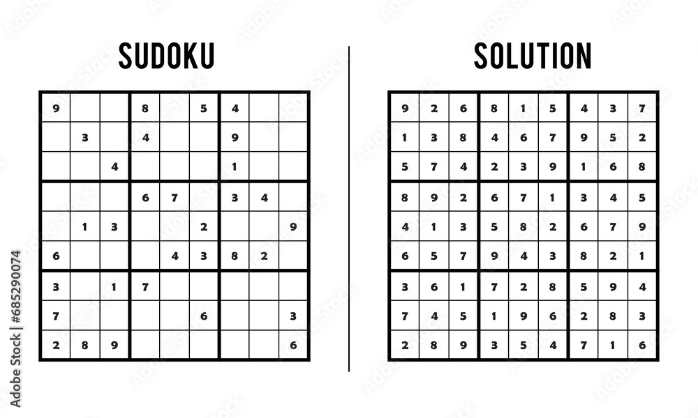 Sudoku Puzzles for Kids and Adults, Game With Solution, Magic Square ...
