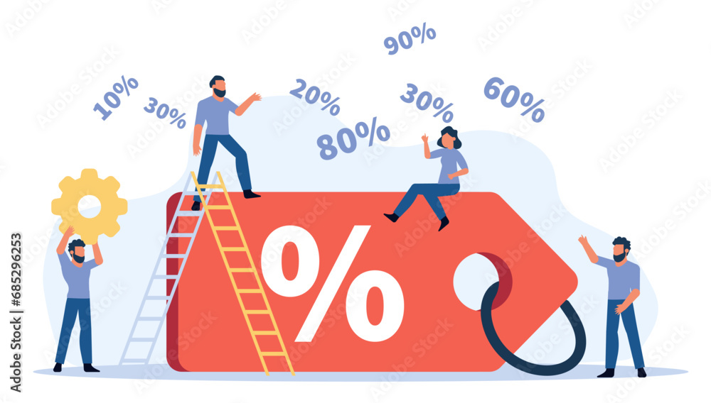 Marketing banner design showcased a vector illustration of successful ...