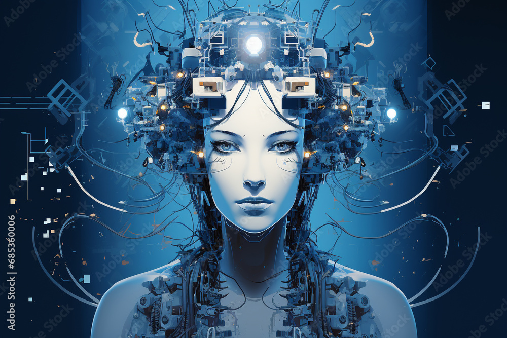 Dive into the future with a captivating sci fi AI metaverse concept ...