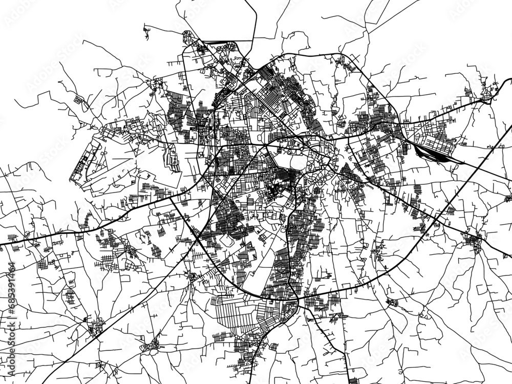 Vector road map of the city of Jamnagar in the Republic of India with ...