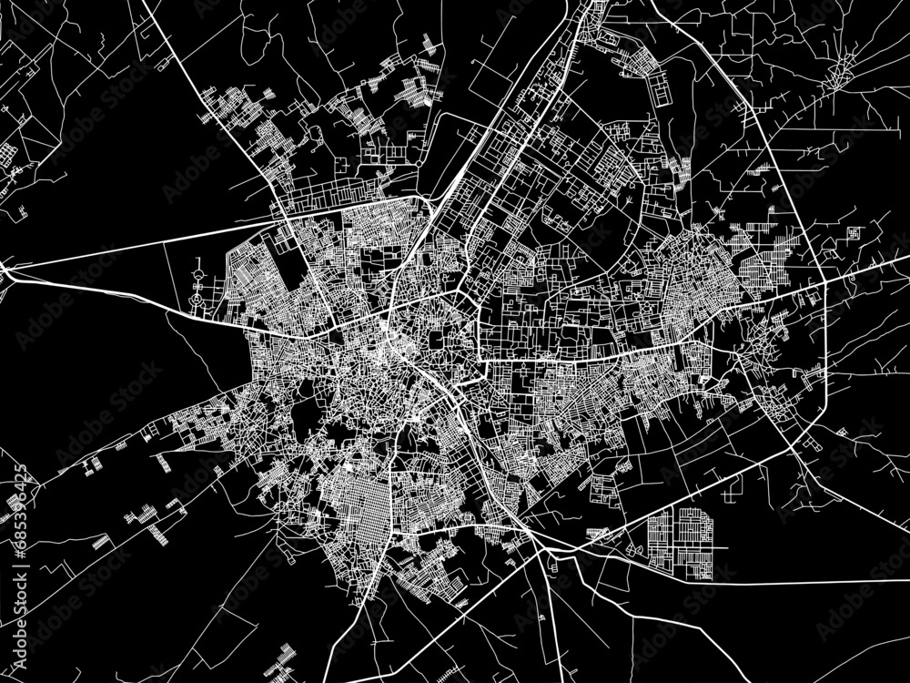 Vector road map of the city of Bikaner in the Republic of India with ...