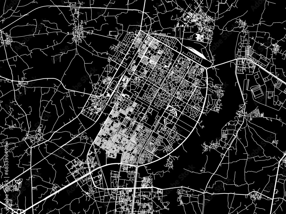 Vector road map of the city of Gandhinagar in the Republic of India ...