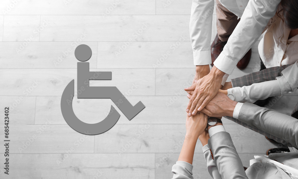 Inclusive workplace culture, banner design. International symbol of ...