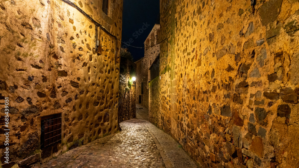 Old Town Caceres, a world heritage site. City is a blend of Roman ...